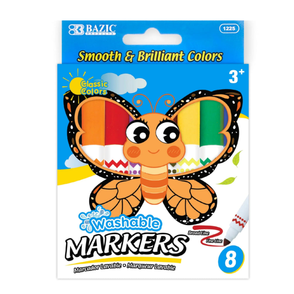 8 Colors Broad Line Jumbo Washable Markers