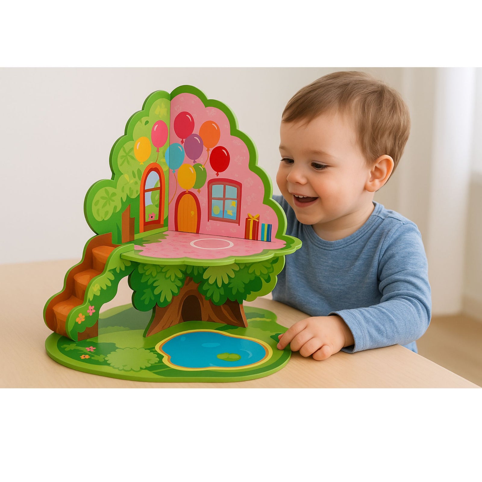 Adventure Tree House Playscape for 3-4" Figures | Multi-Level, Swing ...