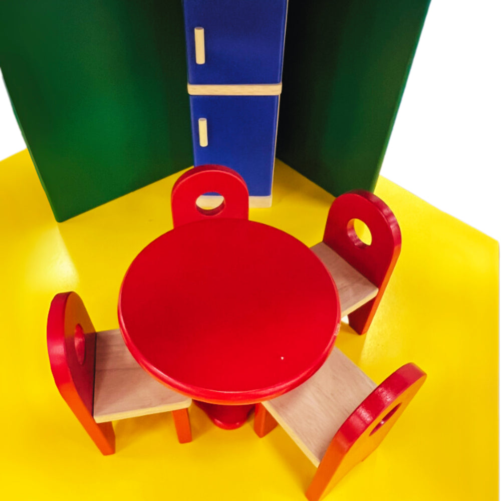 Big Beautiful Wooden Dollhouse with Furniture | 24-Piece Set for Ages 3+