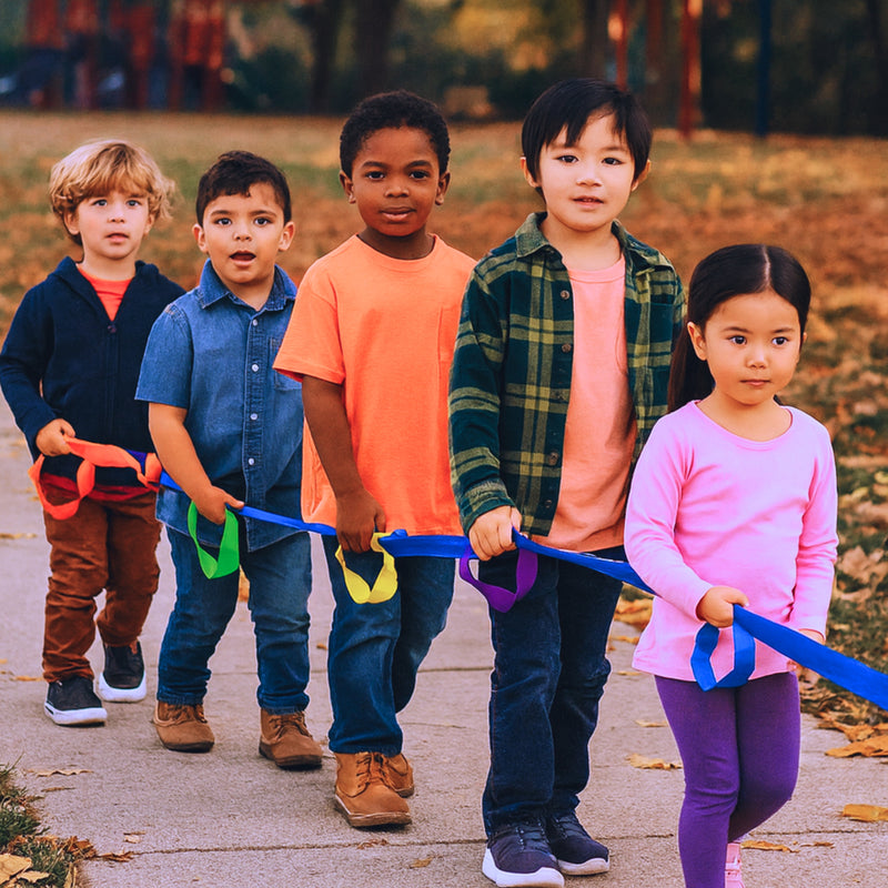 Safe & Durable Walking Rope for Kids | 8' 6" with 12 Colorful Handles ...