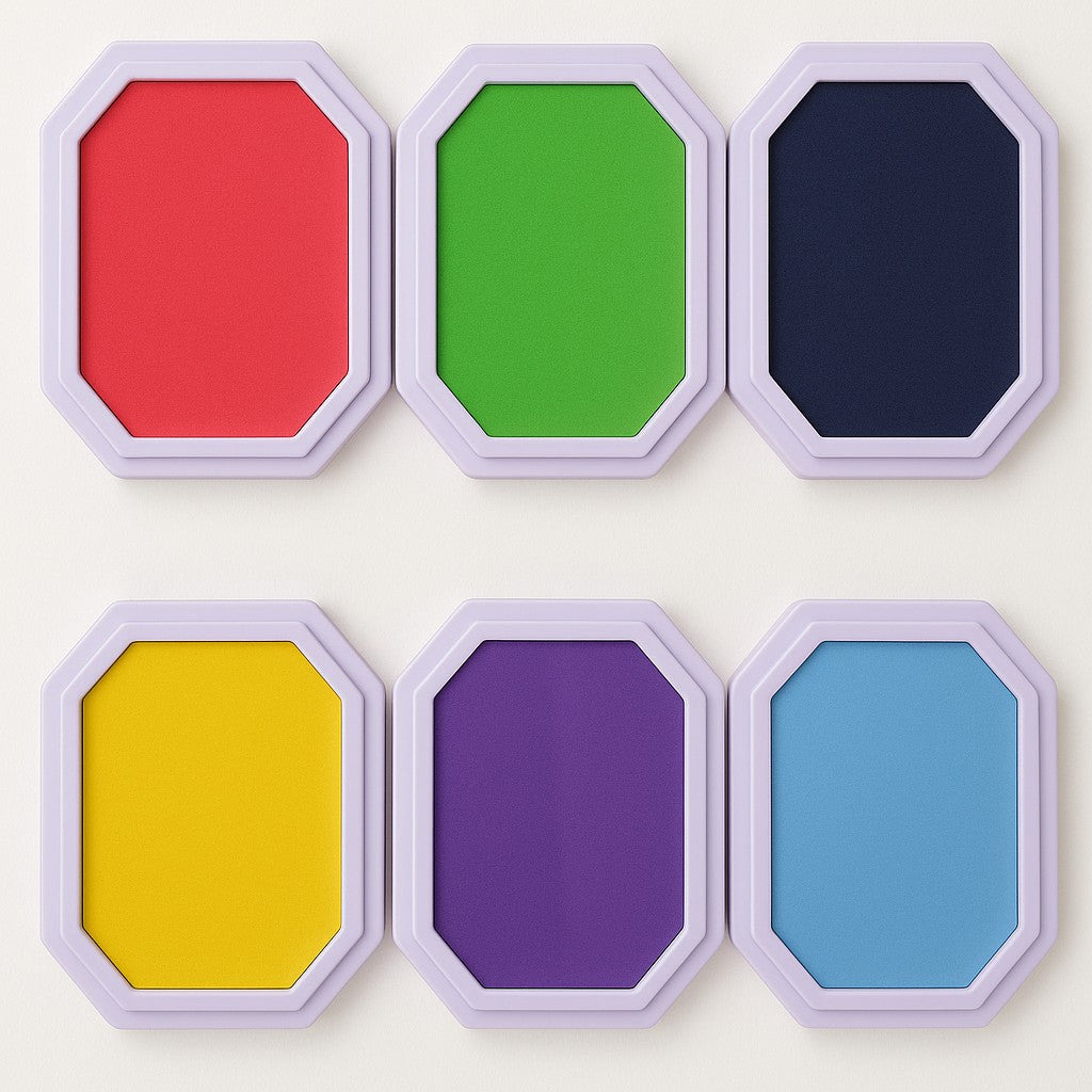 Mega Washable Stamp Pads Bundle |Set of 6 Jumbo Ink Pads for Kids’ Arts ...