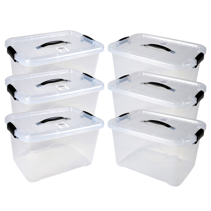 Locking Storage Tubs with Lids - Set of 6 | Stackable & Clear Plastic ...