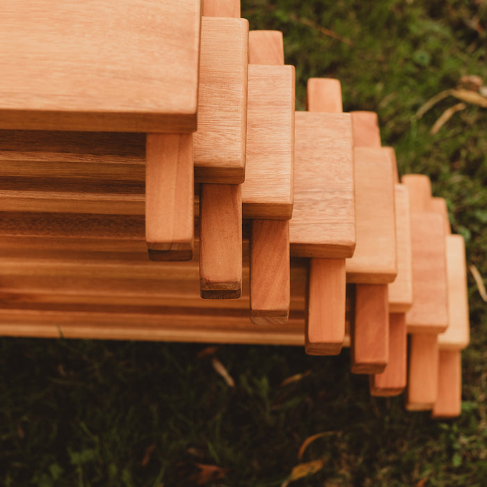 Outdoor Wooden Balance Boards Set | 8-Piece Eucalyptus Balance Beam for ...