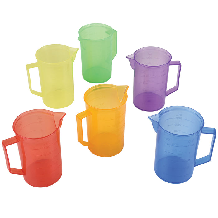 Vibrant Translucent Rainbow Pitchers for Sensory Play