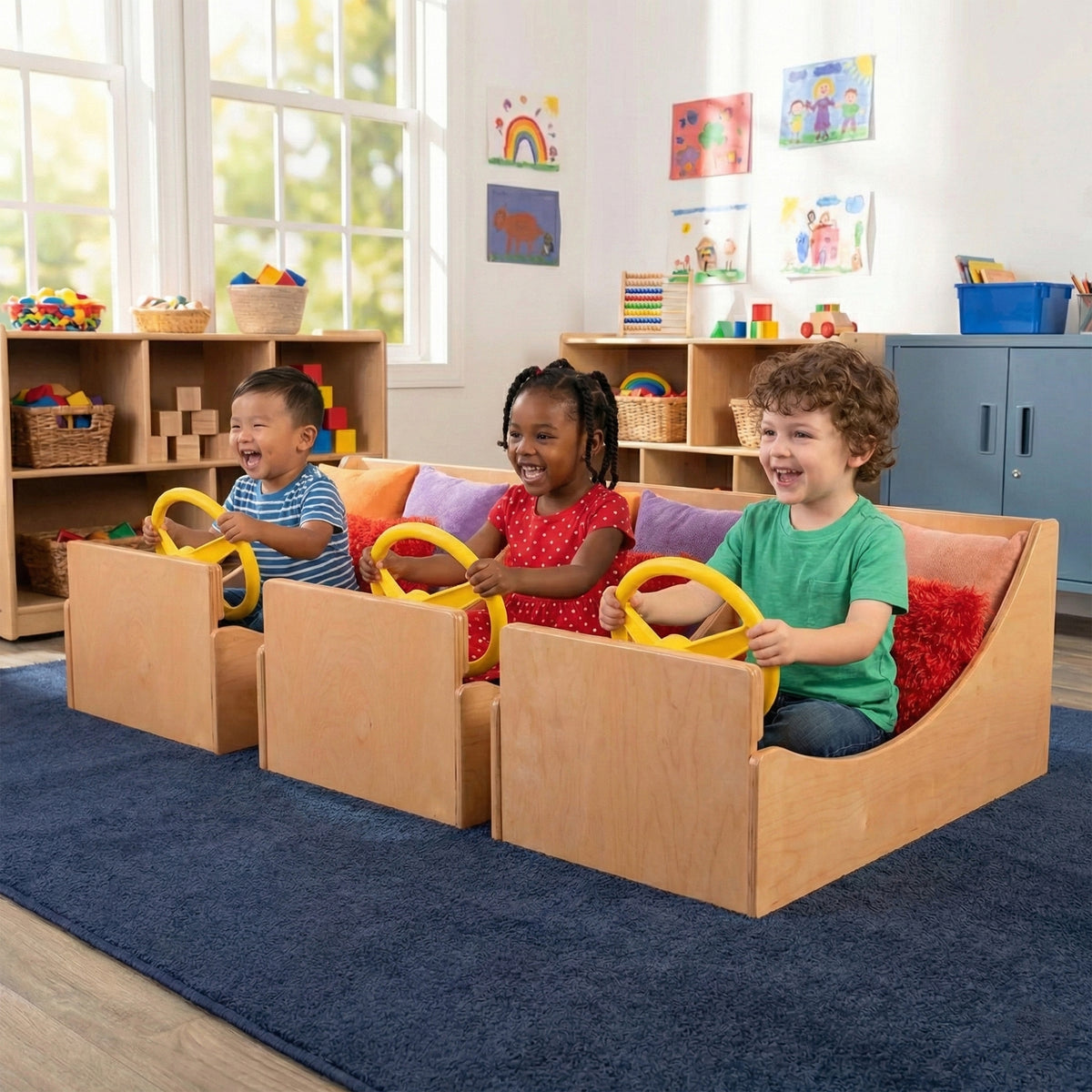Get-In-'N-Go Imaginative Play Car Bundle | Set of 3 Wooden Parking Lot ...