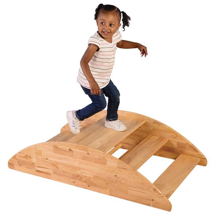 Wooden Rocking Boat for Kids | Convertible Ride-On & Climbing Steps ...