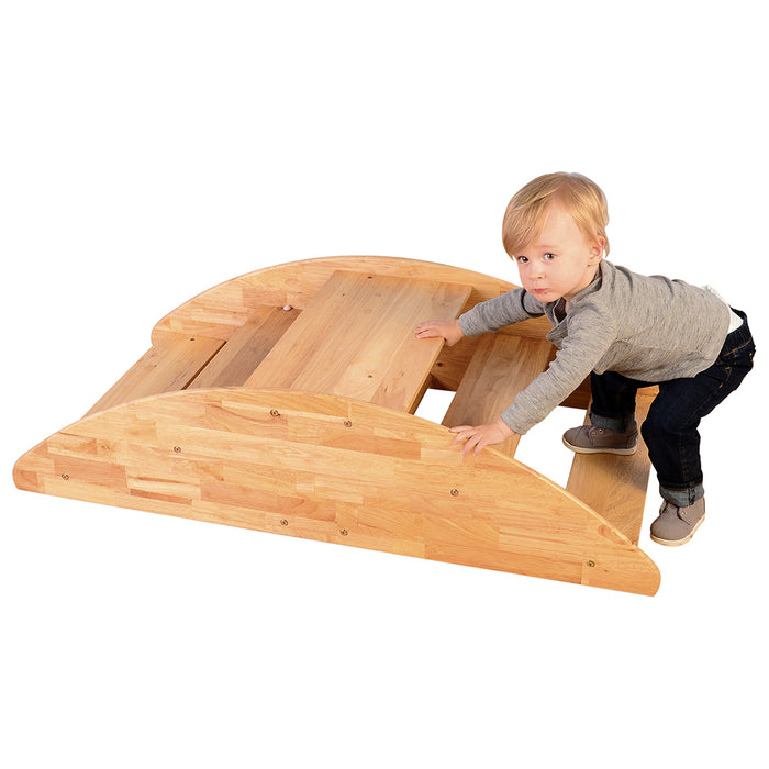 Wooden Rocking Boat for Kids | Convertible Ride-On & Climbing Steps | Early Childhood Play