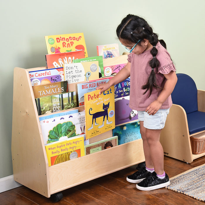 Two-Sided Mobile Book Display for Classrooms | Space-Saving, Easy ...