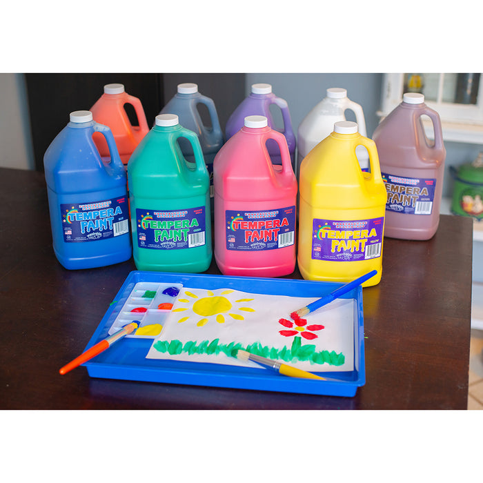 Tempera Paint Set - 9 Washable Colors in Gallons