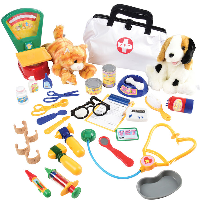 Kids' Play Vet Set | 30-Piece Toy Veterinarian Kit for Dramatic Play ...