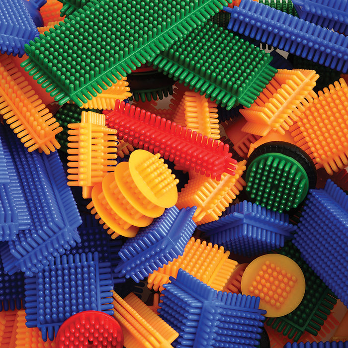 Toddler Building Blocks: 168 Piece Sensory Set with Bristles