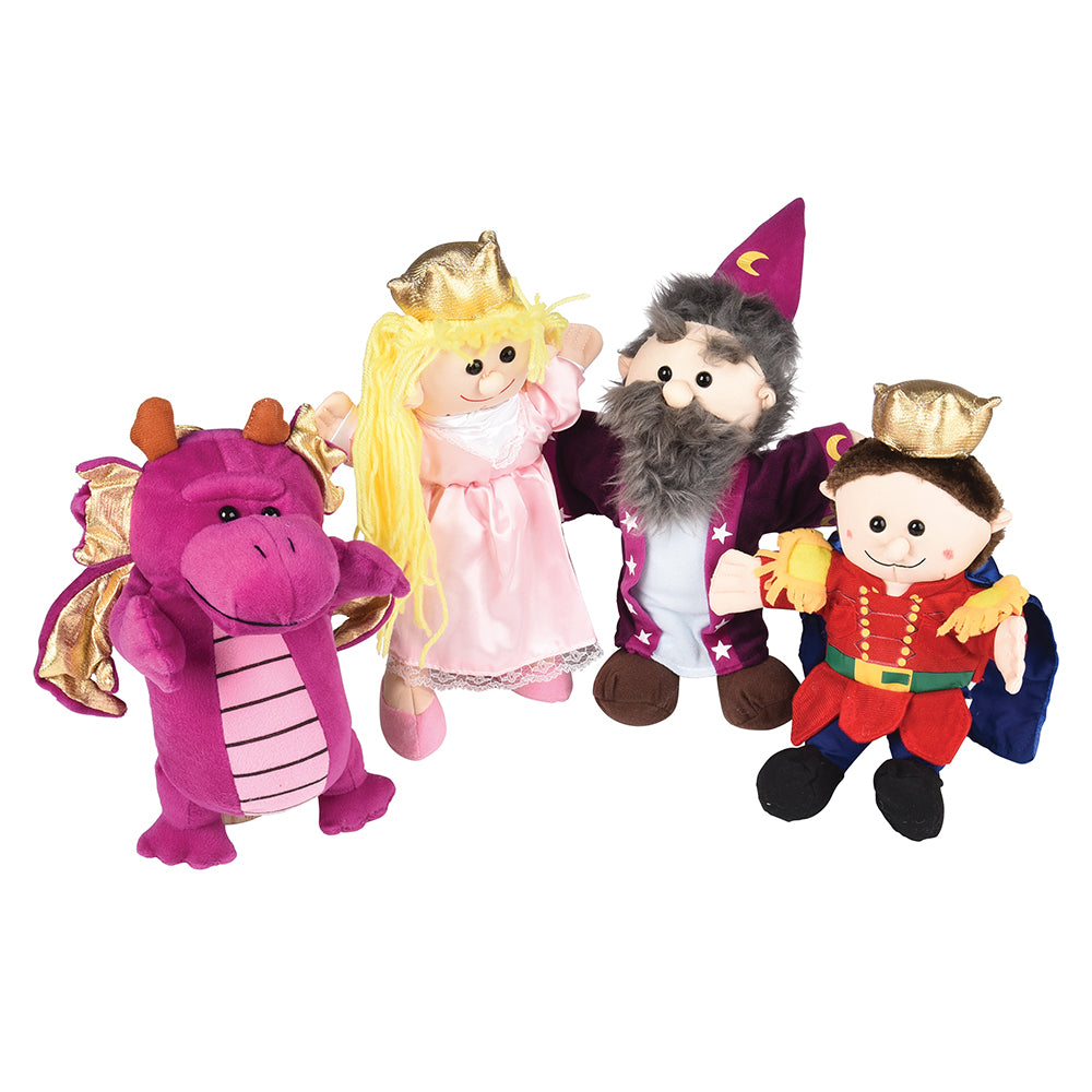 Royal Puppets Set of 4 | Prince, Princess, Wizard & Dragon Hand Puppets ...