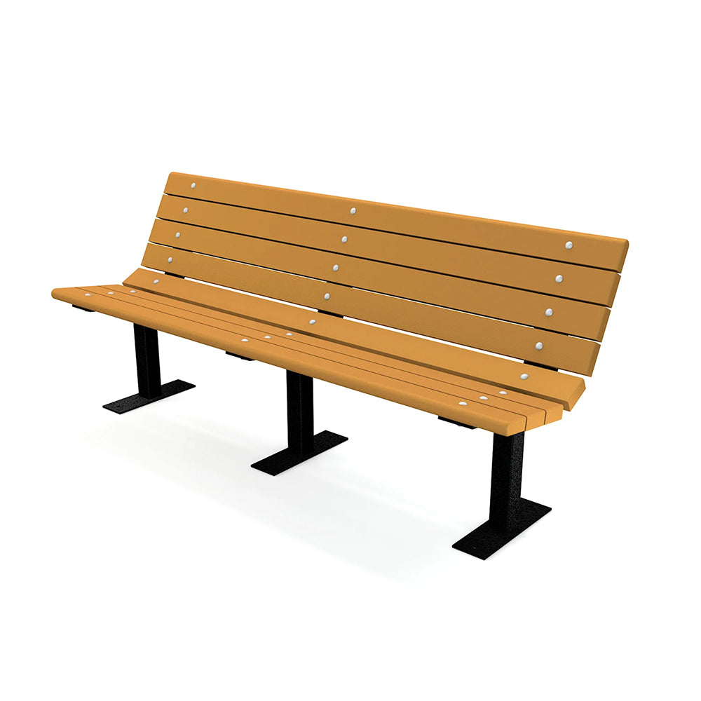 Curved Comfort: Contour-Shaped Playground Bench for Relaxation and Style