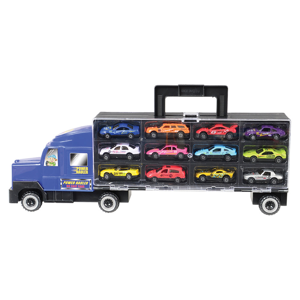 Transport Car Carrier with 12 Cars for Kids | Easy-Grip Handle & 24 Car ...