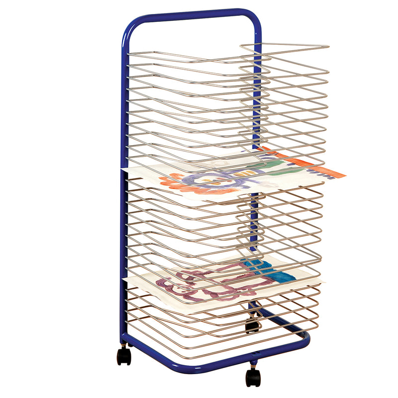 Mobile Drying Rack for Classrooms | 24 Wire Shelves, Rolling Design for ...
