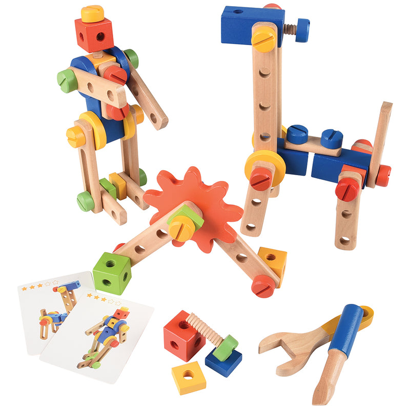 Wooden Nuts and Bolts Builder Construction Set | 84 pieces | STEM ...
