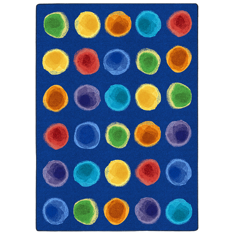 Rainbow Watercolor Spots Classroom Seating Rug Brighten Up Your Learning Space