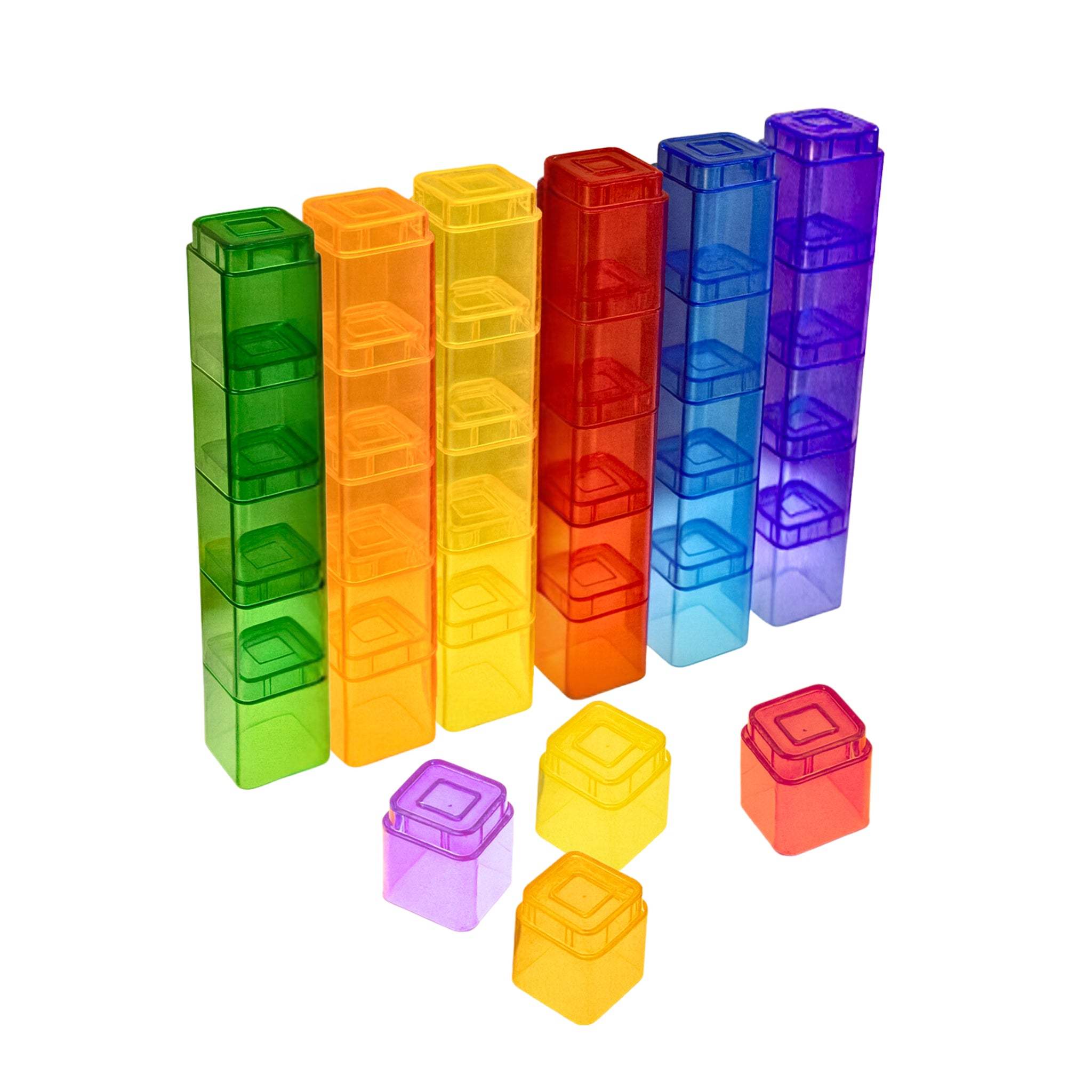 Translucent Jumbo Connecting Cubes | 36-Piece Light Table Building Set ...