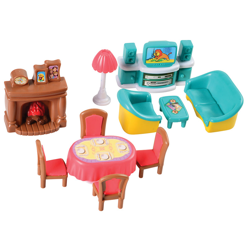 Happy Home Take-Along Doll House | 33-Piece Set with Articulated ...