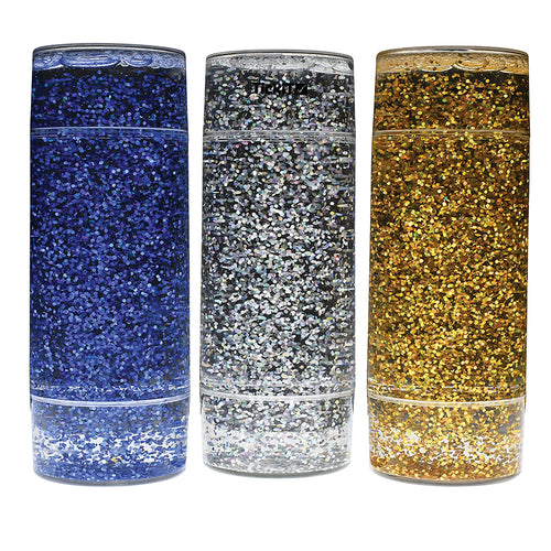 Calming Sensory Glitter Tubes with Colorful Floating Sequins (3 Pack)