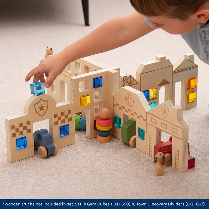 Town Divider & Gem Cube Set for Kids | Interactive Light & Color Play ...