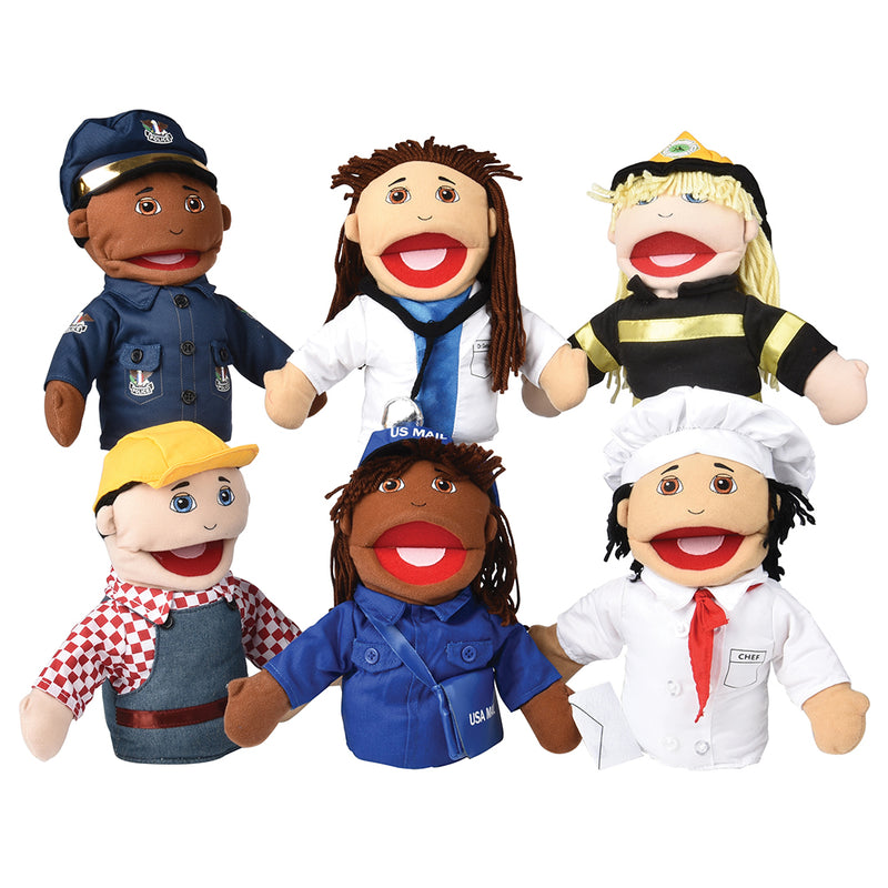 Multi-Ethnic Career Puppet Set | 6 Realistic Hand Puppets for Role ...