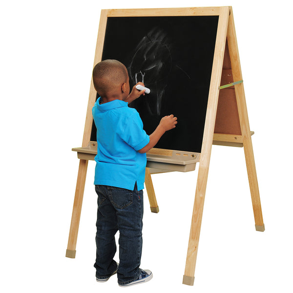 Premium Classroom Easel | Hardwood Frame, Chalkboard & Magnetic ...