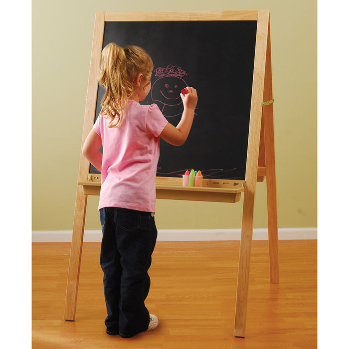 Premium Classroom Easel | Hardwood Frame, Chalkboard & Magnetic ...