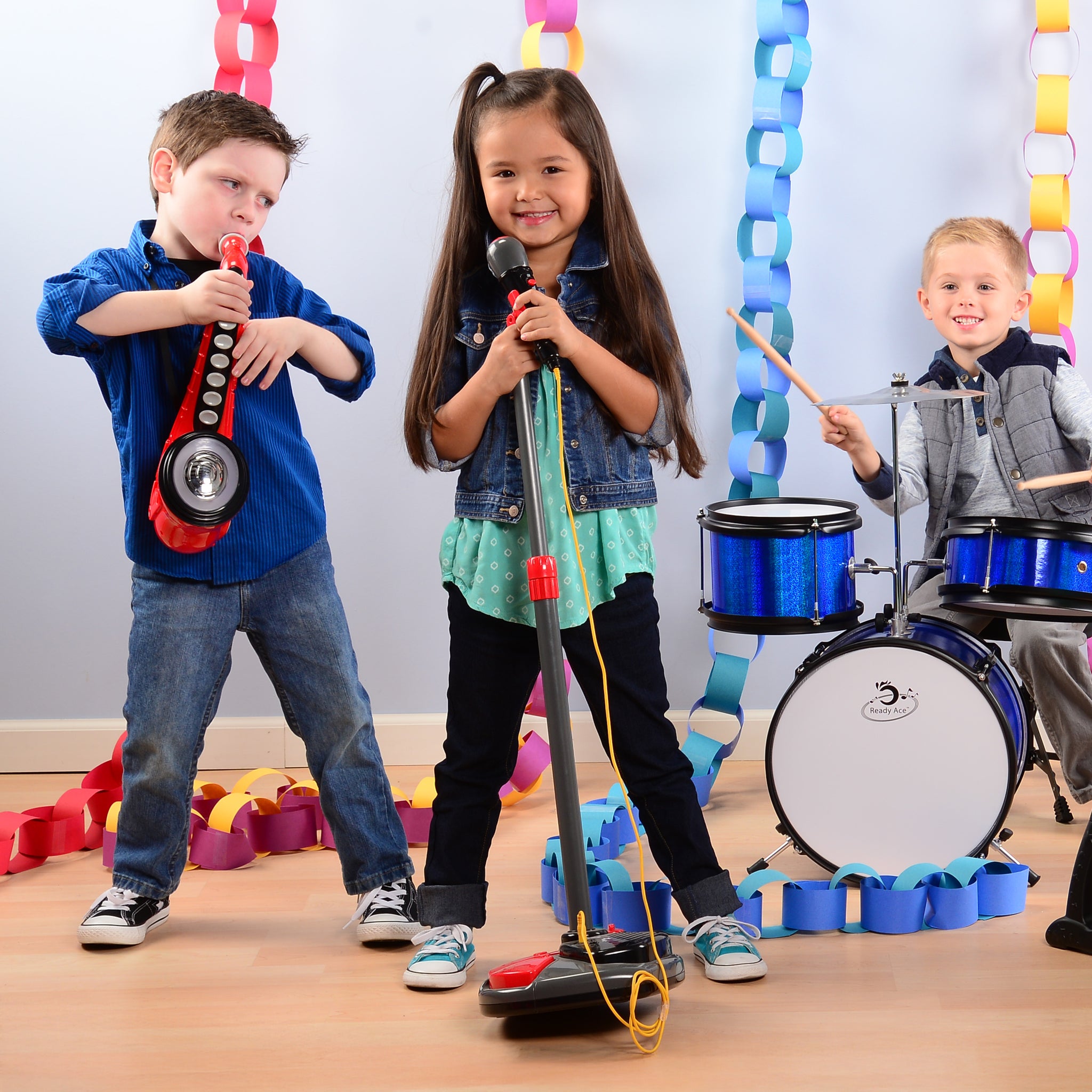 Stage Mic with Sound Effects for Kids | Adjustable Stand, Applause ...