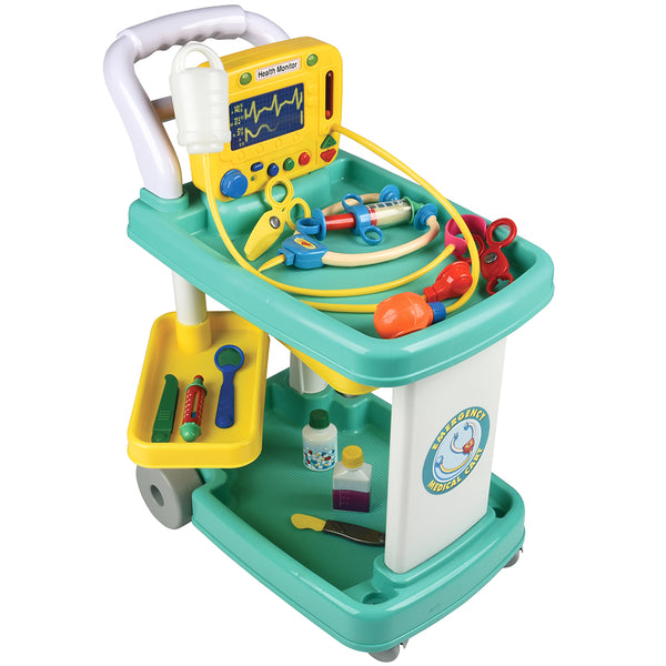 Emergency Medical Cart for Kids | 11-Piece Dramatic Play Set with ...