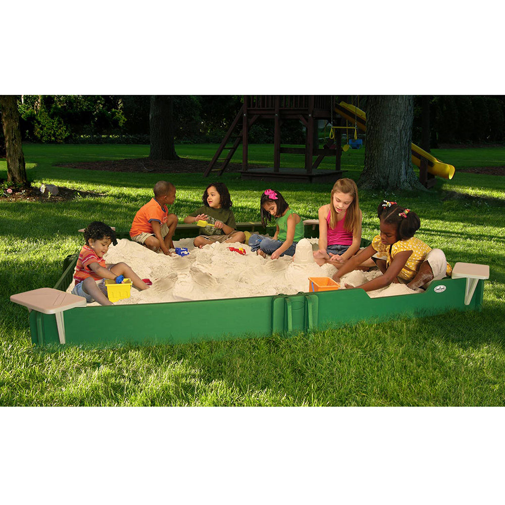 Children's 10x10 Sandbox Playground | Large Plastic Sandbox with ...