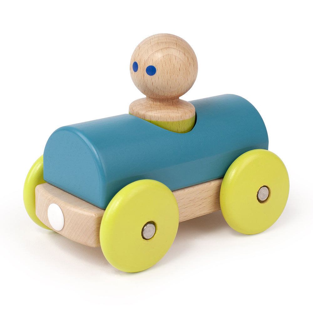 Tegu 3-Piece Build & Race Teal Racer | Eco-Friendly Magnetic Fun