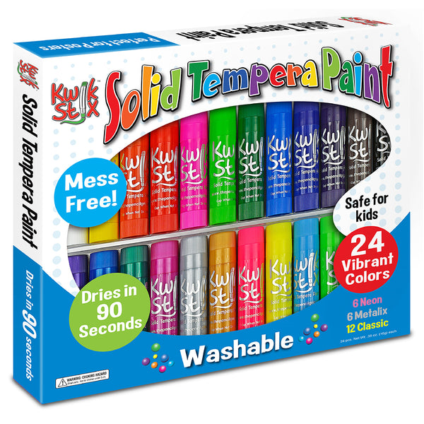 Kwik Stix Paint Sticks Set of 24 | No-Mess Tempera Paint for Kids Ages 3+