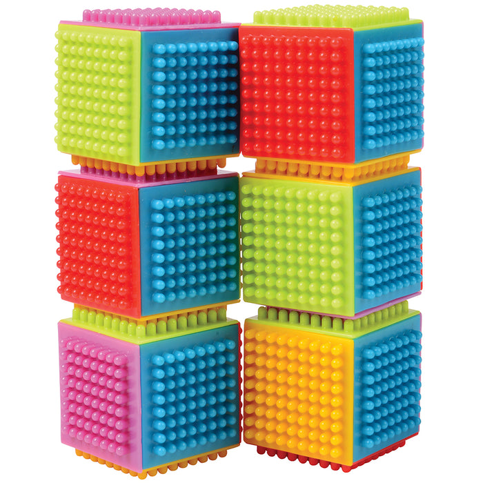24-Piece Bristle Cubes Building Set | Interlocking Blocks for Toddlers