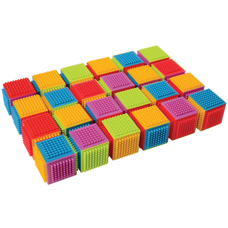 24-Piece Bristle Cubes Building Set | Interlocking Blocks for Toddlers