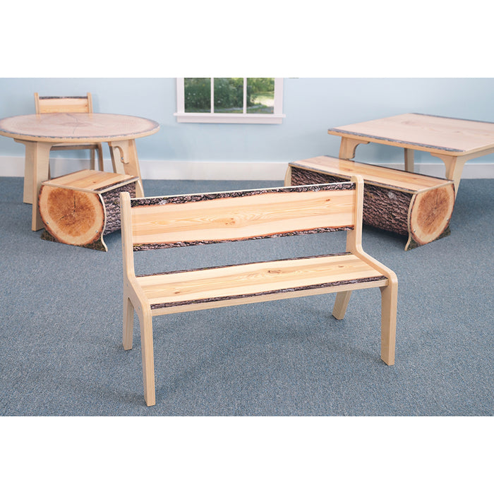 Nature View Live Edge Bench 12"H | Natural Wood-Inspired Classroom ...