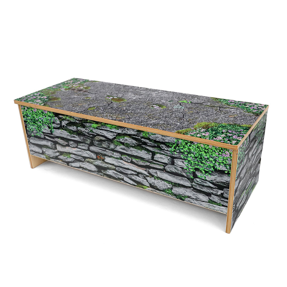 Nature View Stone Wall Bench 12"H | Garden-Themed Classroom Seating for ...