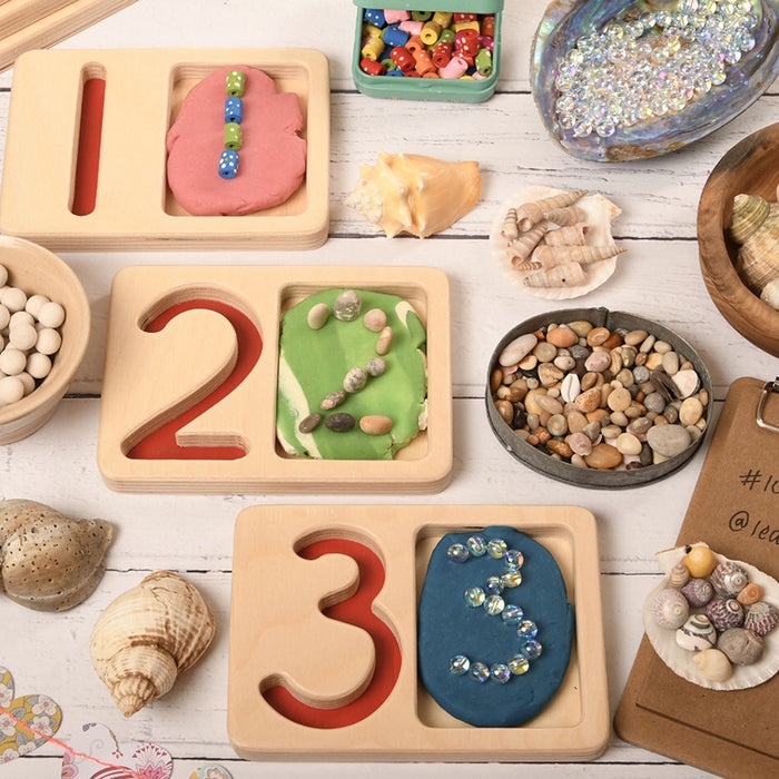 Wooden Number Trays 1–9 | Hands-On Counting & Math Play for Toddlers ...