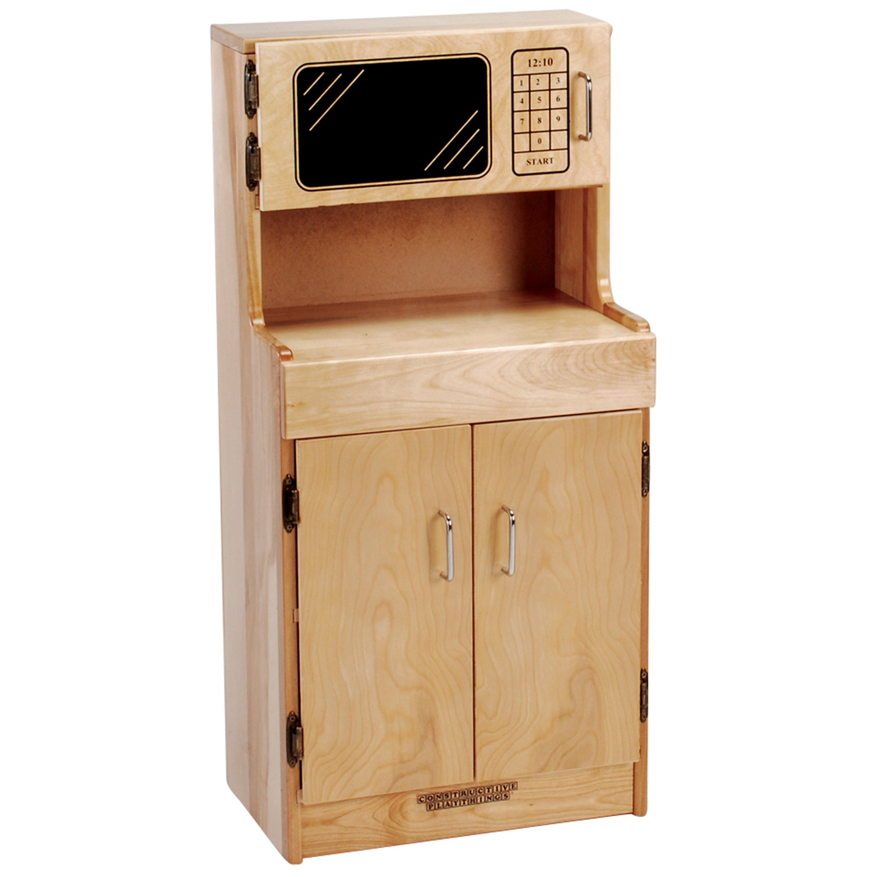 Solid Maple Toy Hutch Cabinet with Microwave | Child's Play Toy Kitchen