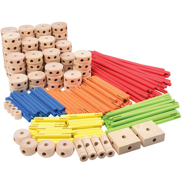 Classic Wood Builder Set | 208-Piece Hardwood STEM Construction Toy for ...