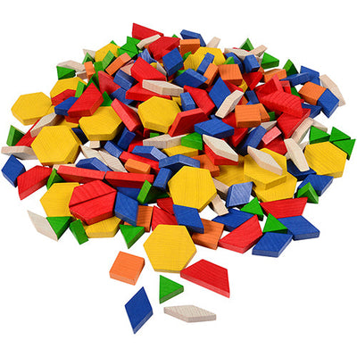 Wood Pattern Blocks w/Activity Cards -Learning Activity