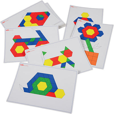 Wood Pattern Blocks w/Activity Cards -Learning Activity