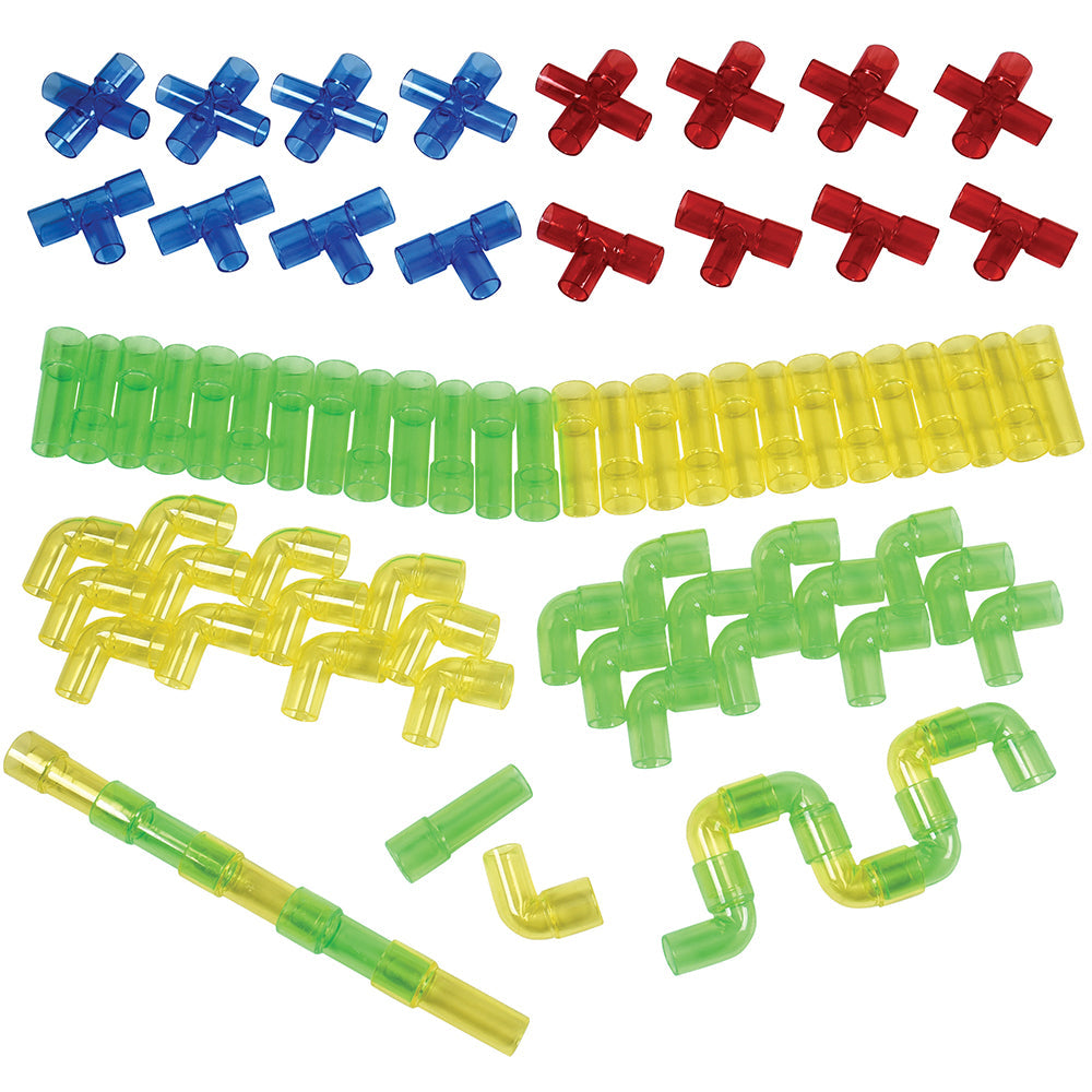 Constructive Playthings Translucent Pipe Builders - 80 PC