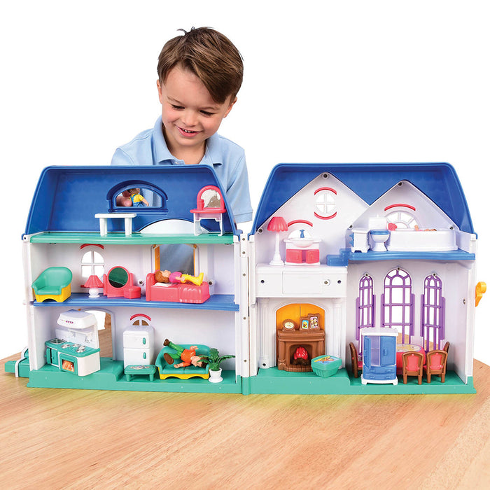 Happy Home Take-Along Doll House | 33-Piece Set with Articulated ...