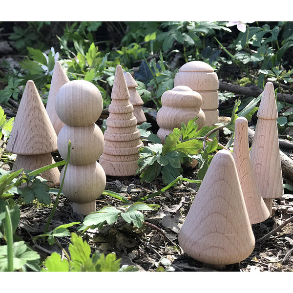 Natural Small Wooden Block Trees | Constructive Playthings