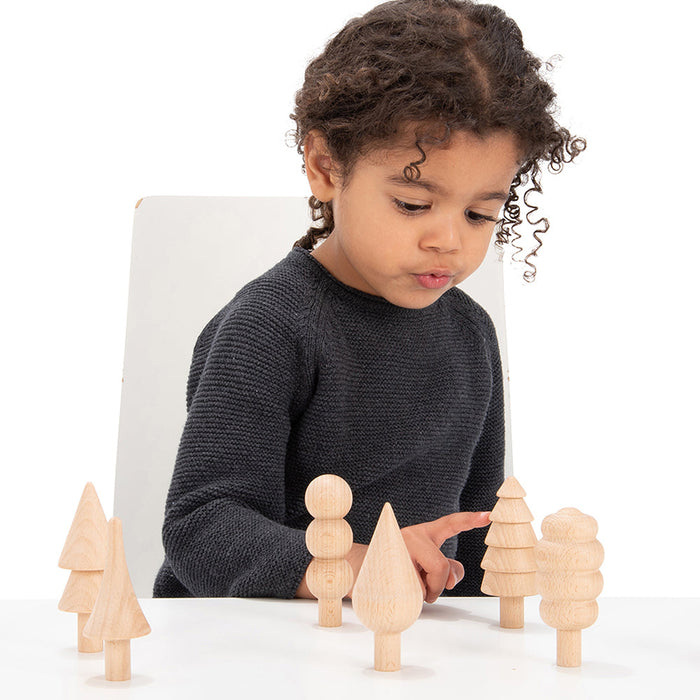 Natural Small Wooden Block Trees | Constructive Playthings