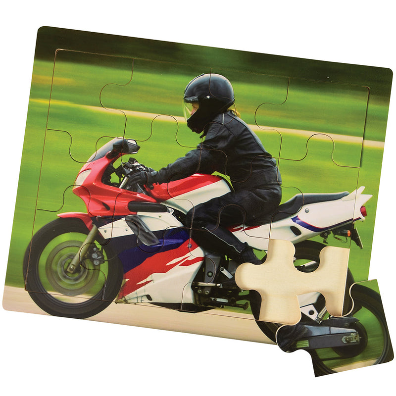 Real Photograph Transportation Puzzle For Kids- Motorcycle