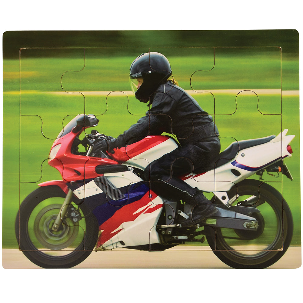 Real Photograph Transportation Puzzle For Kids- Motorcycle