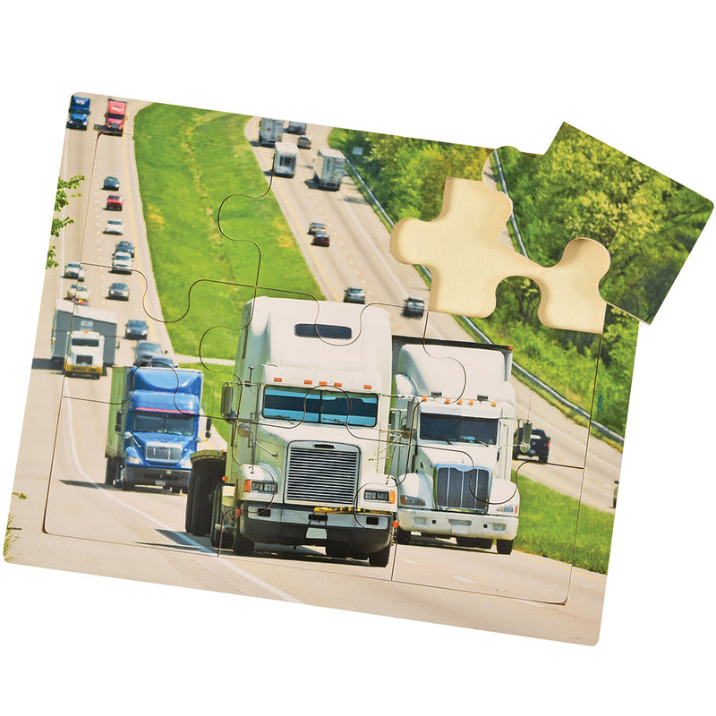 Children's Transportation Puzzle- Semi Trucks