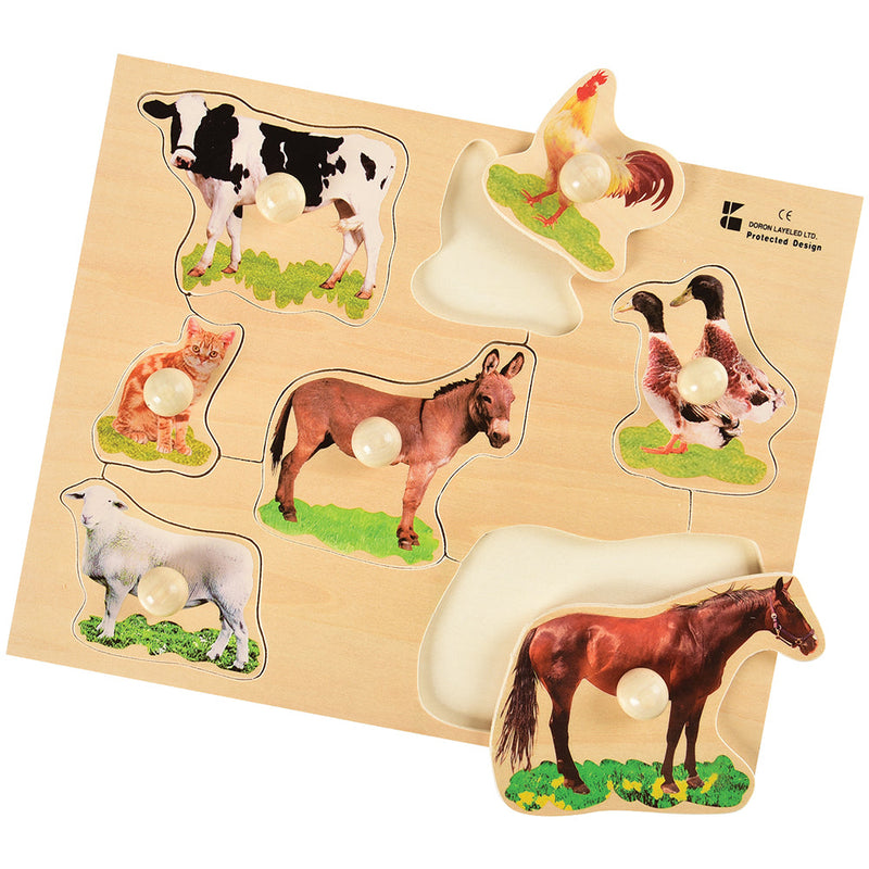 Wooden Farm Animals Knob Puzzle for kids
